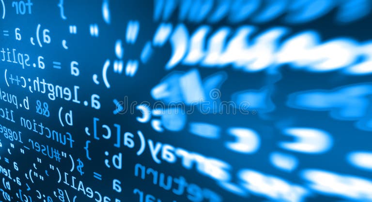 Programming Coding Source Code Screen. Stock Illustration - Illustration of database ...