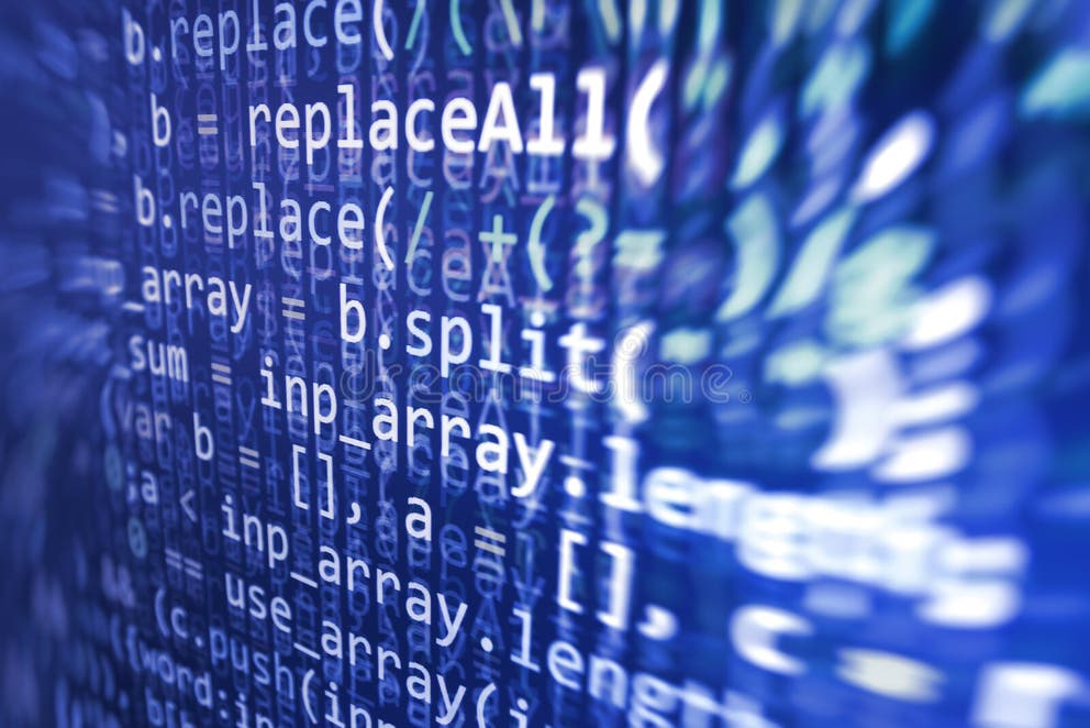 Programming Coding Source Code Screen. Stock Image - Image of ...