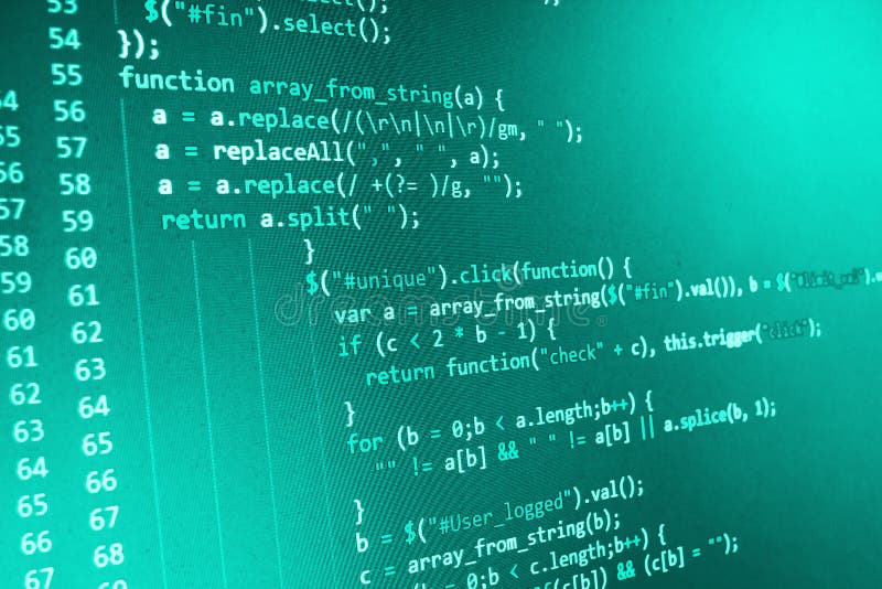 Programming Coding Source Code Screen. Stock Photo - Image of character, communication: 50623834