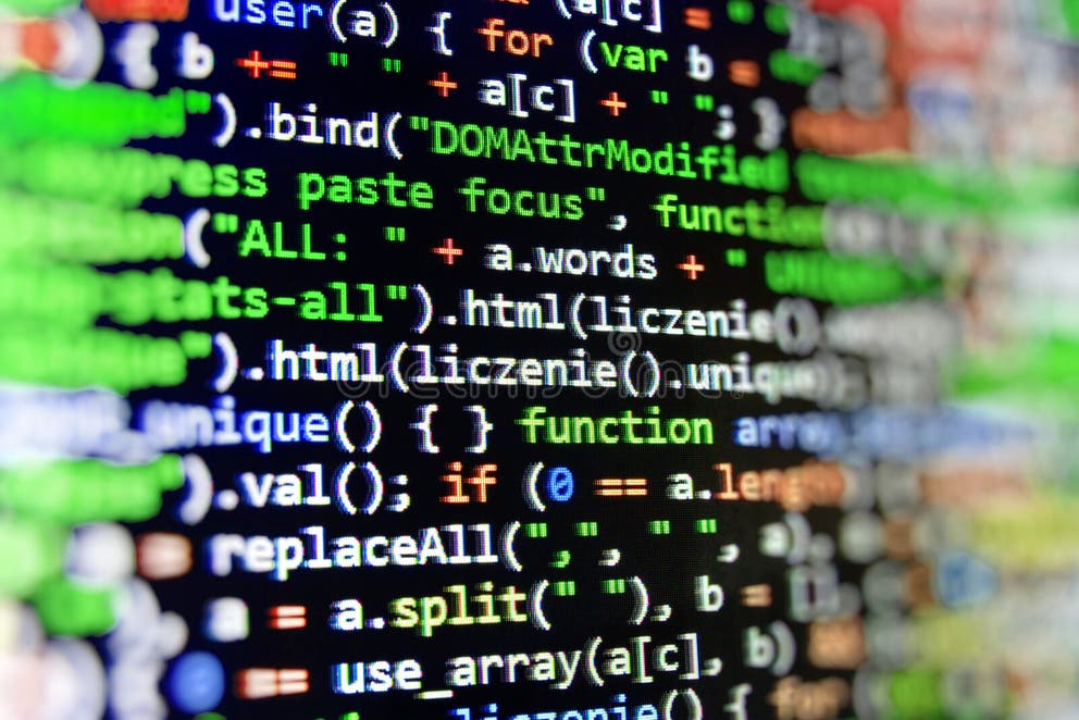 Programming Coding Source Code Screen. Stock Image - Image of background, connection: 52168415