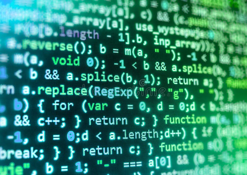 Programming Coding Source Code Screen. Stock Photo - Image of black, data: 52209612
