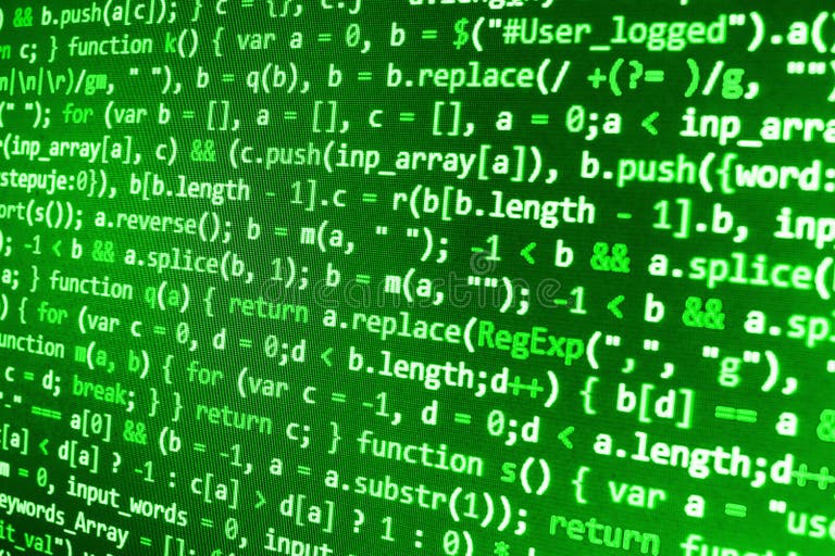 Programming Coding Source Code Screen. Stock Image - Image of byte ...