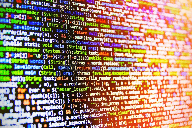 Programming Coding Source Code Screen. Stock Photo - Image of ...