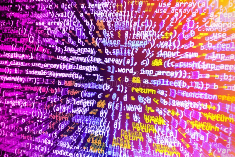 Programming Coding Source Code Screen. Stock Illustration - Illustration of computing ...