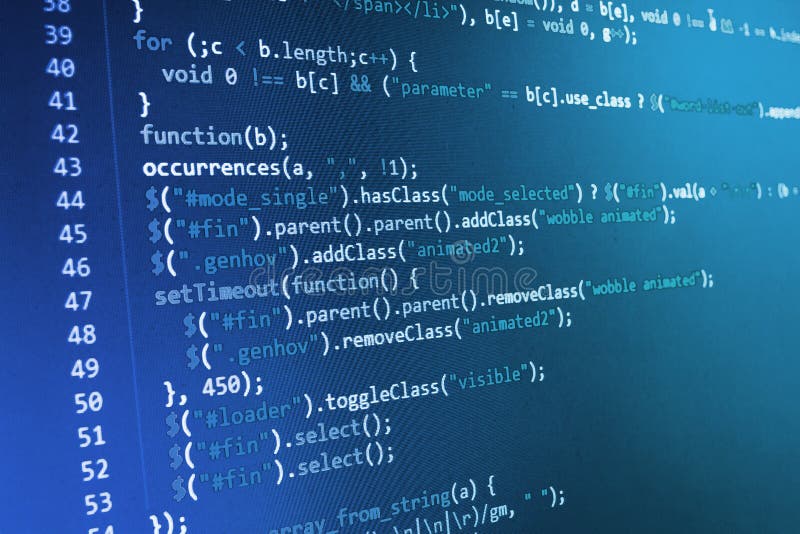 Programming Coding Source Code Screen. Stock Photo - Image of background, byte: 53525850
