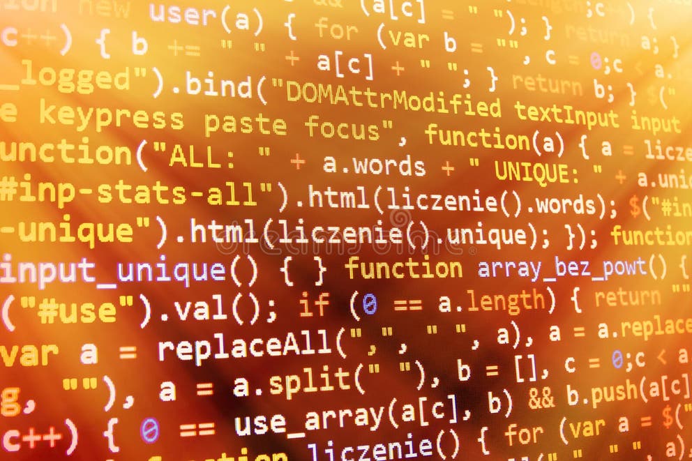 Programming Coding Source Code Screen. Stock Image - Image of ajax, application: 54208197