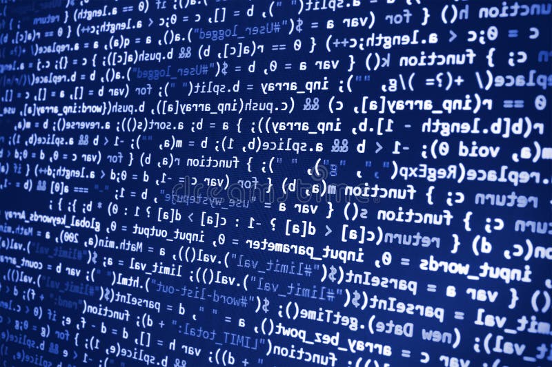 Programming Coding Source Code Screen. Stock Image - Image of character ...