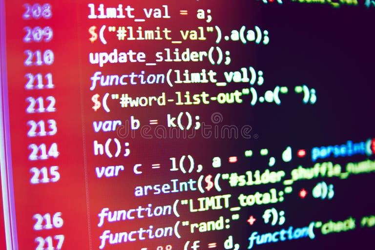 Programming Coding Source Code Screen. Stock Image - Image of developer, color: 54209529