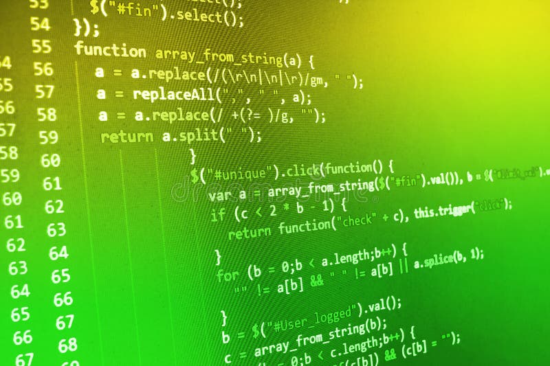 Programming Coding Source Code Screen Stock Illustration 0958