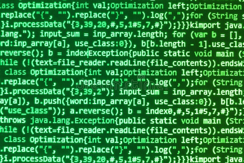 Programming Coding Source Code Screen Stock Image Image Of Business