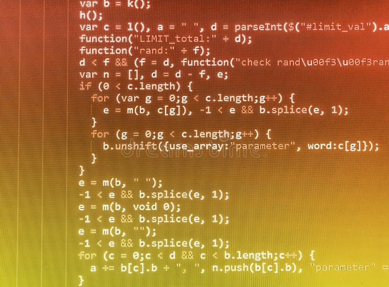 Programming Coding Source Code Screen. Stock Photo - Image of binary, function: 55340190