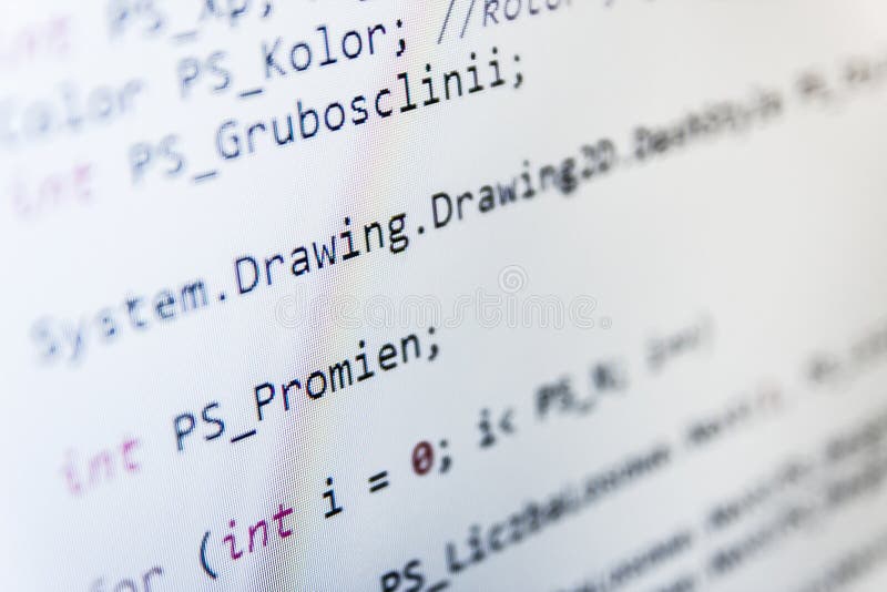 Programming Coding Source Code Screen. Stock Photo - Image of focus ...