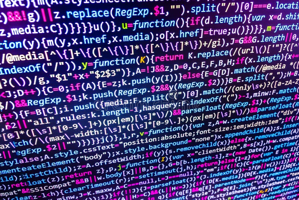 Programming Coding Source Code Screen. Stock Photo - Image of back ...