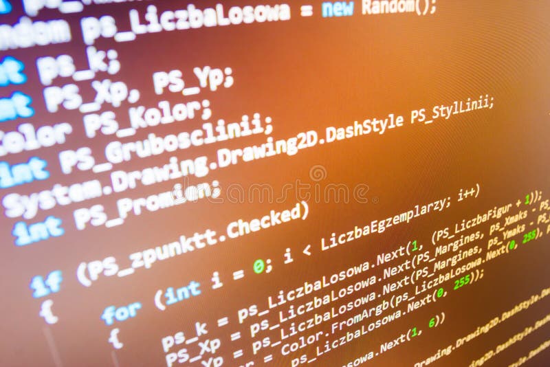 Programming Coding Source Code Screen. Stock Image - Image of education ...