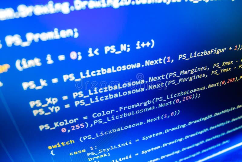 Programming Coding Source Code Screen Stock Image Image Of Binary