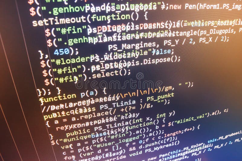 Programming Coding Source Code Screen Stock Image Image Of