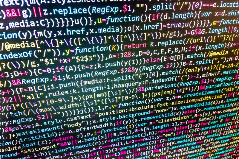 Programming Coding Source Code Screen. Stock Photo - Image of html, development: 55911170