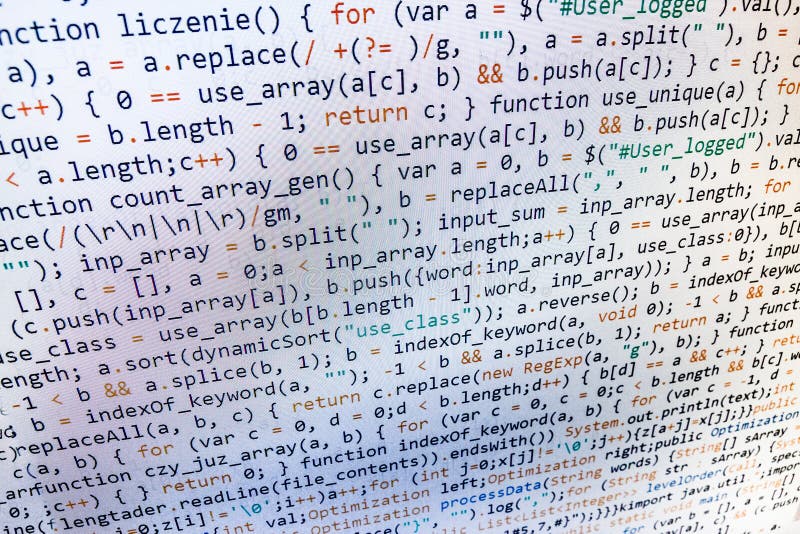 Programming Coding Source Code Screen. Stock Photo - Image of back ...