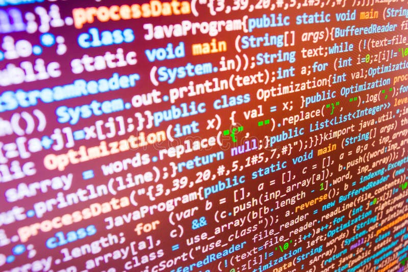 Programming Coding Source Code Screen Stock Image Image Of Binary