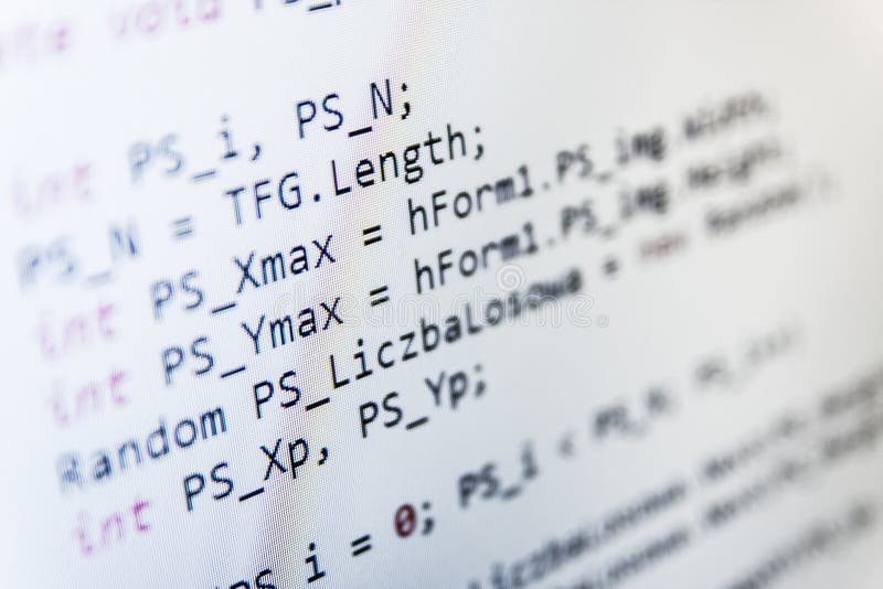 Programming Coding Source Code Screen. Stock Photo - Image of ...