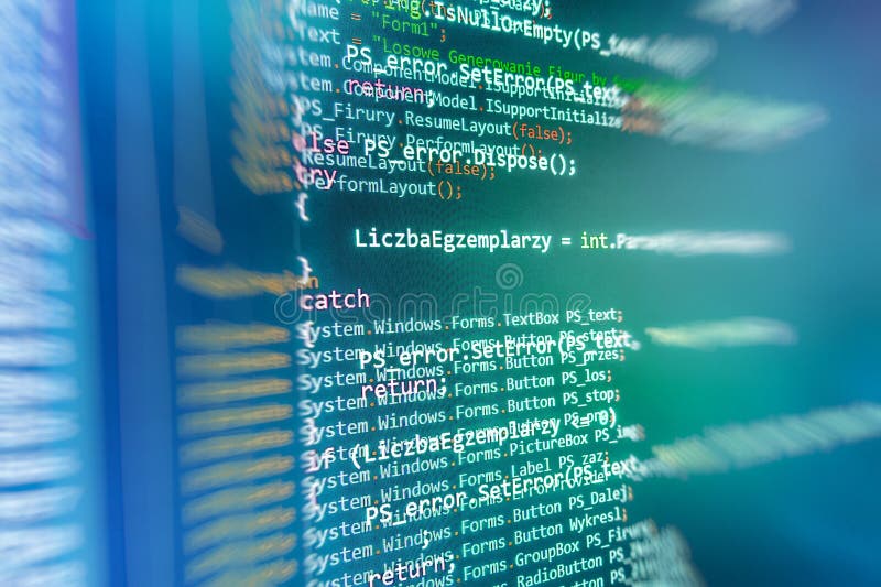 Programming Coding Source Code Screen. Stock Photo - Image of electronic, command: 57384012