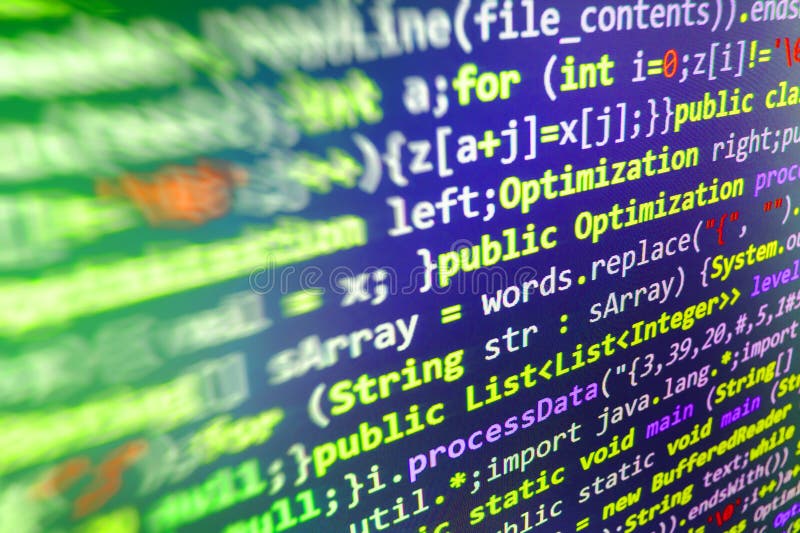 Programming Coding Source Code Screen. Stock Photo - Image of design, electronics: 58004152