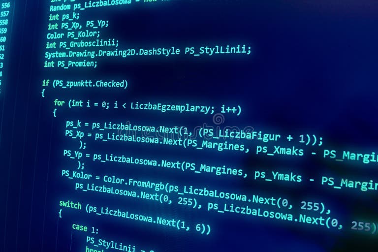 Programming Coding Source Code Screen. Stock Image - Image of ...