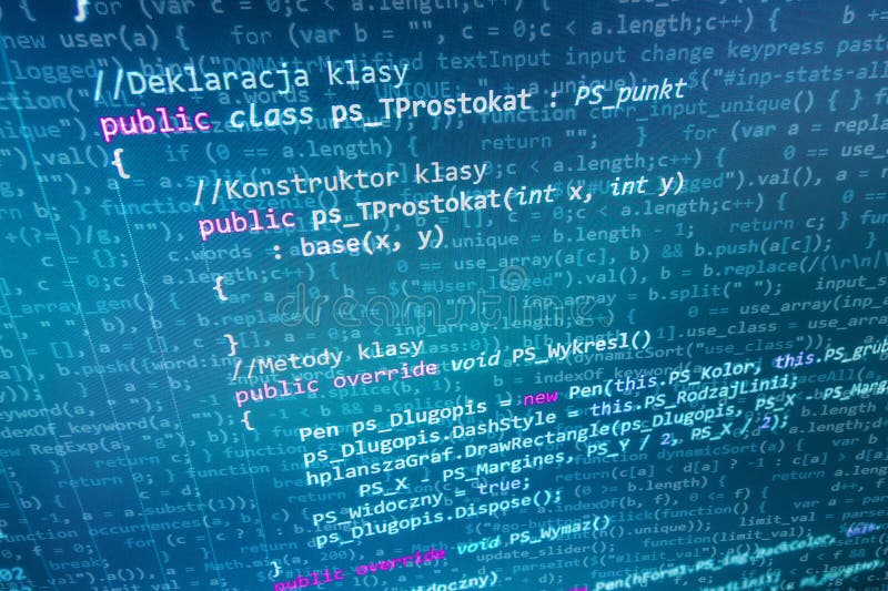 Programming Coding Source Code Screen Stock Illustration Illustration Of Blue Black 58591630