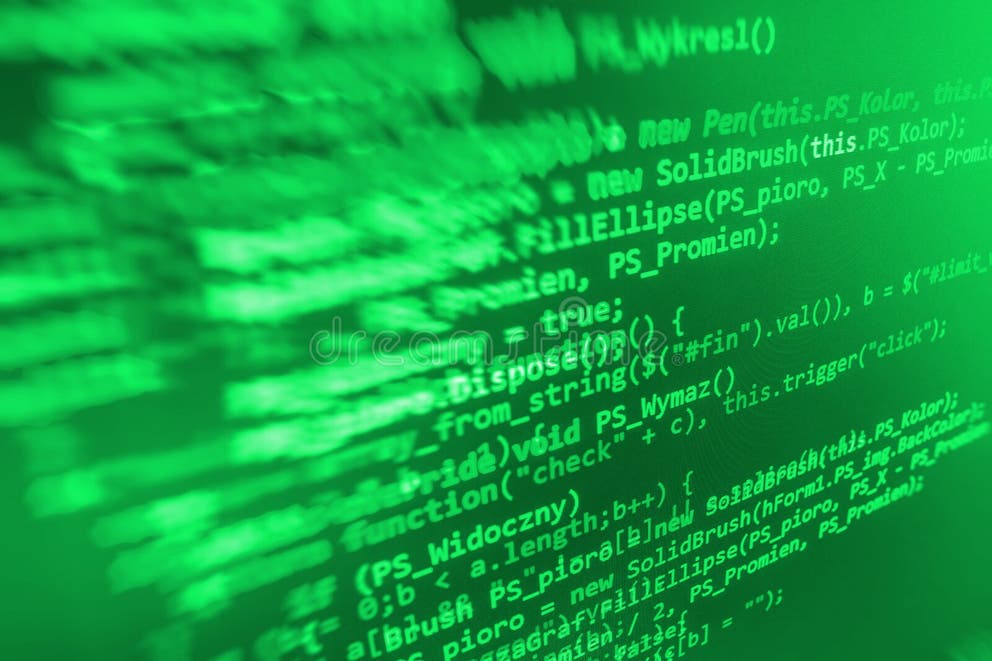 Programming Coding Source Code Screen. Stock Illustration - Illustration of document, command ...