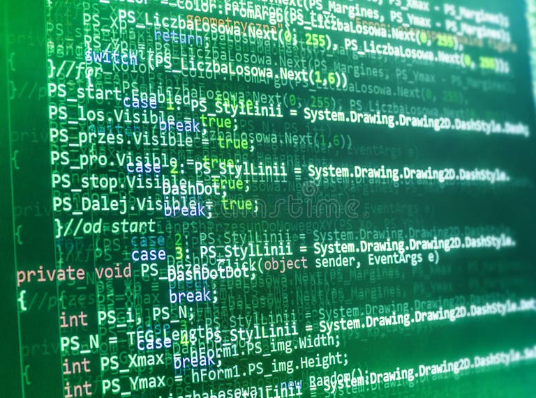 Programming Coding Source Code Screen. Stock Image - Image of command, byte: 58872123