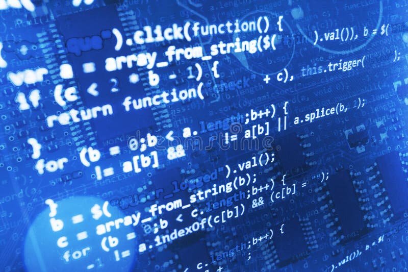 Programming Coding Source Code Screen Stock Illustration