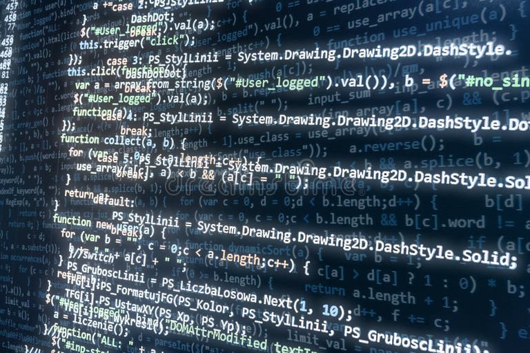 Programming Coding Source Code Screen. Stock Illustration - Illustration of black, development ...