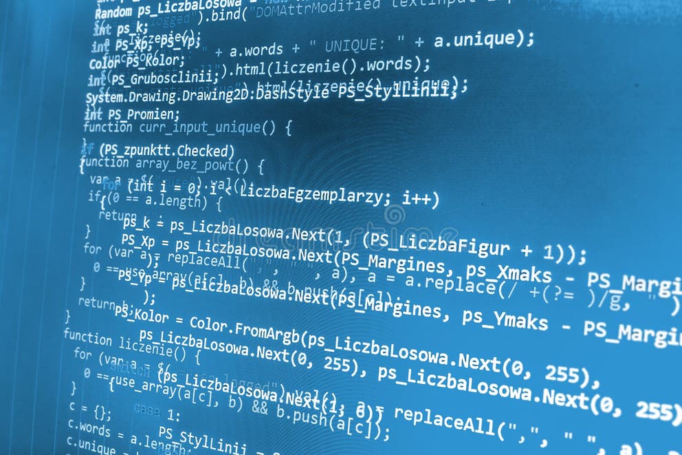 Programming Coding Source Code Screen. Stock Illustration ...