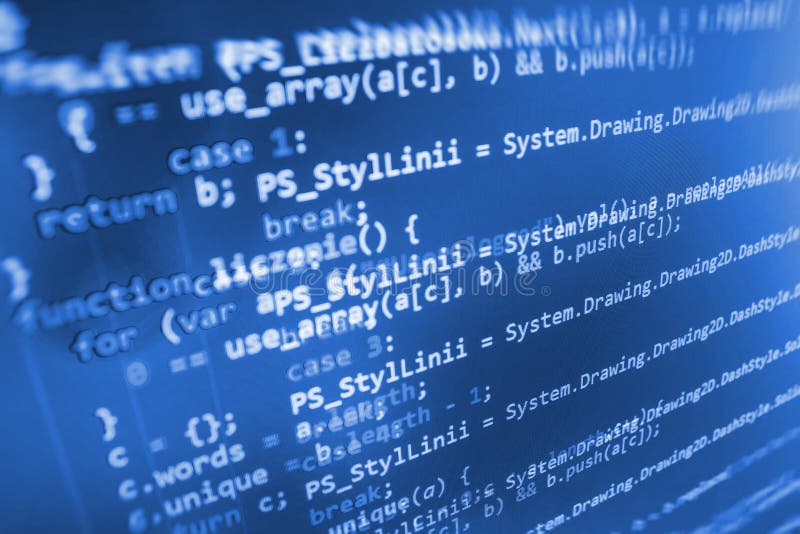 Programming Coding Source Code Screen. Stock Image - Image of data ...