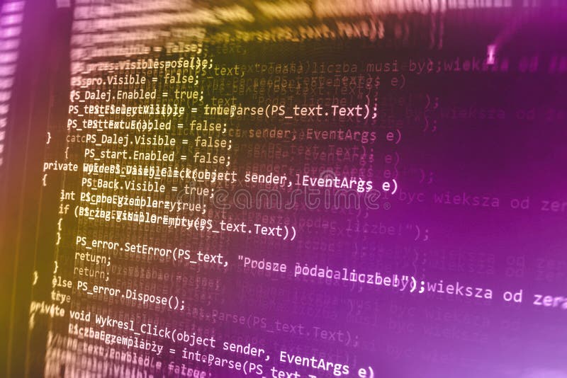 Programming Coding Source Code Screen. Stock Illustration - Illustration of character, digital ...