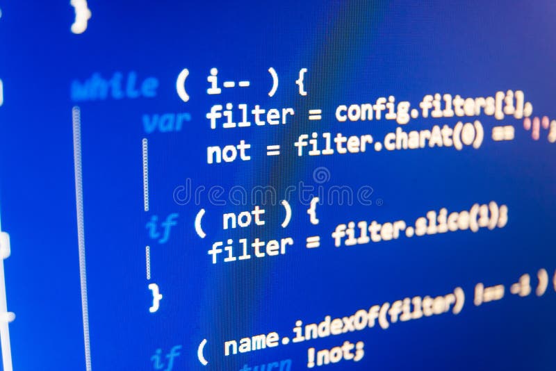 Programming Coding Source Code Screen. Stock Photo - Image of coding ...