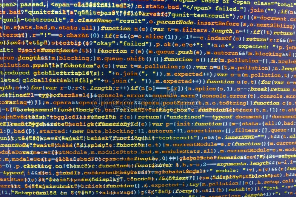 Programming Coding Source Code Screen. Stock Illustration - Illustration of cyberspace ...