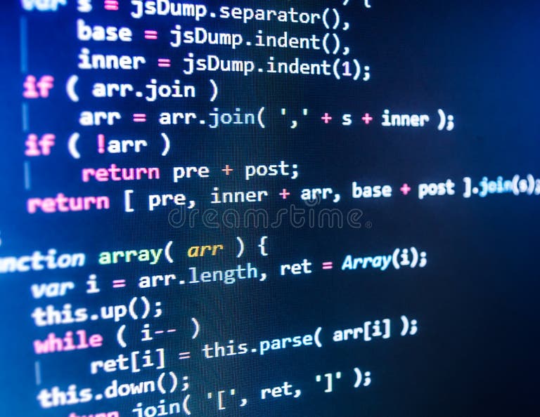 Programming Coding Source Code Screen. Stock Photo - Image of develop ...