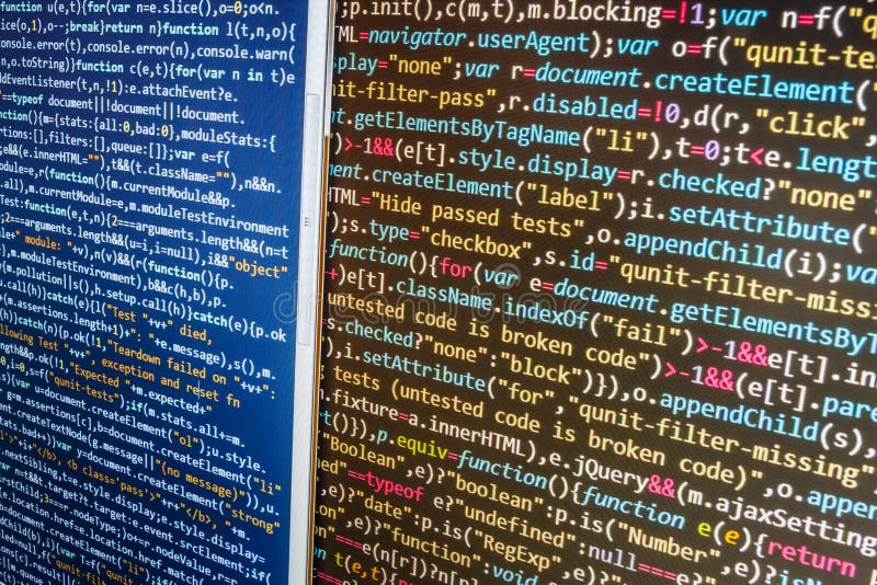 Programming Coding Source Code Screen Stock Image Image Of Business