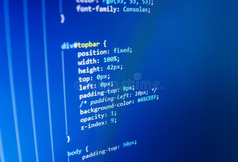Programming Coding Source Code Screen Stock Image Image Of Display