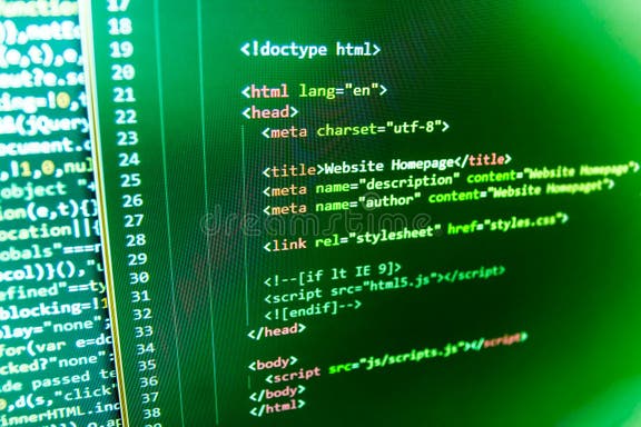 Programming Coding Source Code Screen. Stock Photo - Image of blue, abstract: 62456926