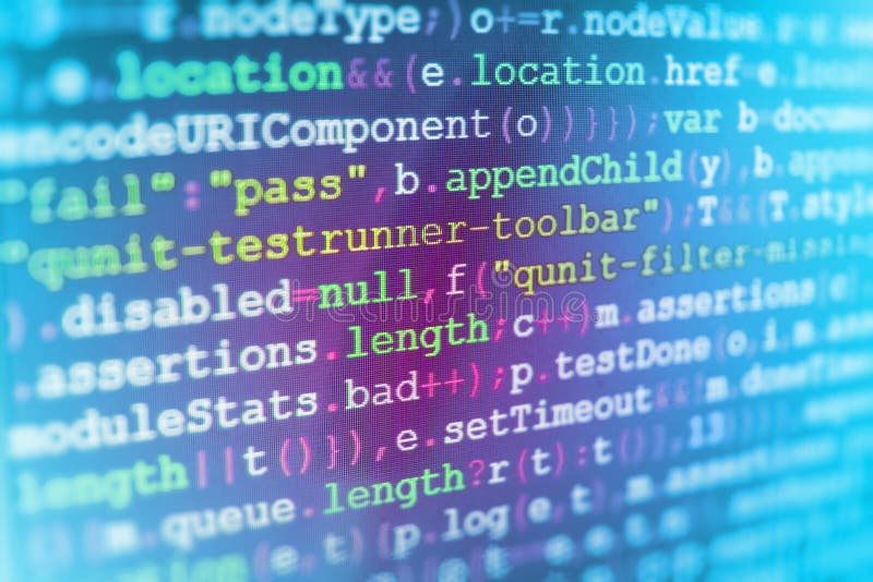 Programming Coding Source Code Screen. Stock Illustration - Illustration of communication ...