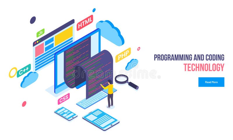 Programming Banner Concept Stock Vector Illustration Of Coding 116331713