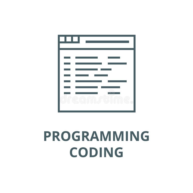 Programming,coding Vector Line Icon, Linear Concept, Outline Sign ... Programming,coding Vector Line Icon, Linear Concept, Outline Sign ...