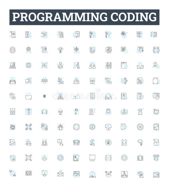 Programming Coding Vector Line Icons Set. Programming, Coding, Scripting, Coding Language ...