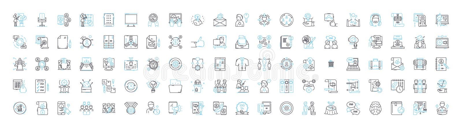 Low Coding Vector Line Icons Set No Code Visual Declarative Automation Platform