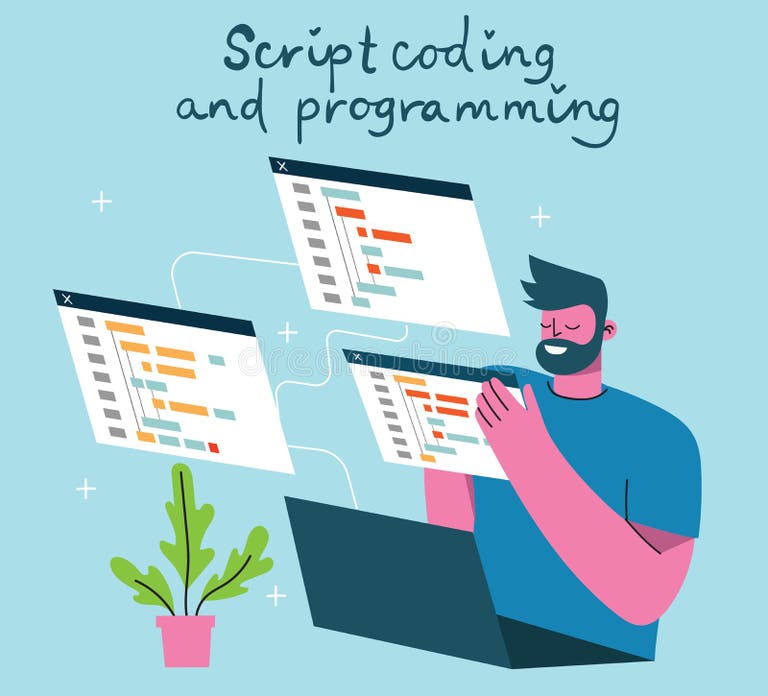Programming and Coding, Website Development, Web Design.Flat Design Modern Vector Illustration ...