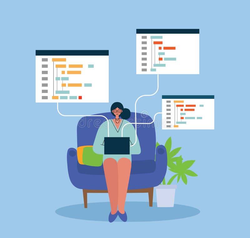 Programming And Coding Website Development Web Design Flat Design Modern Vector Illustration