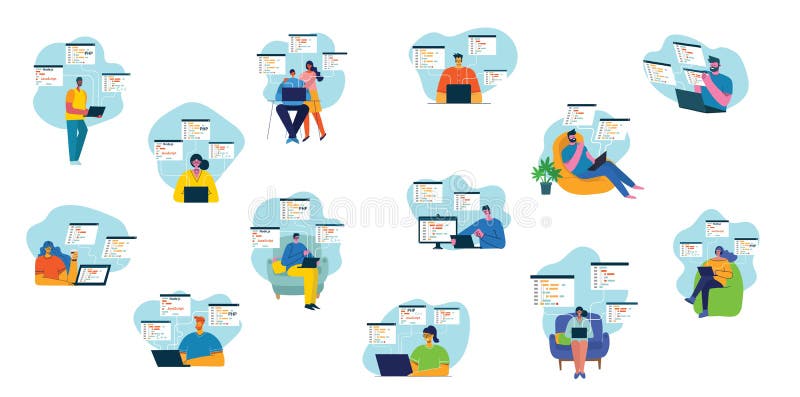 Programming And Coding Website Development Web Designflat Design 0604
