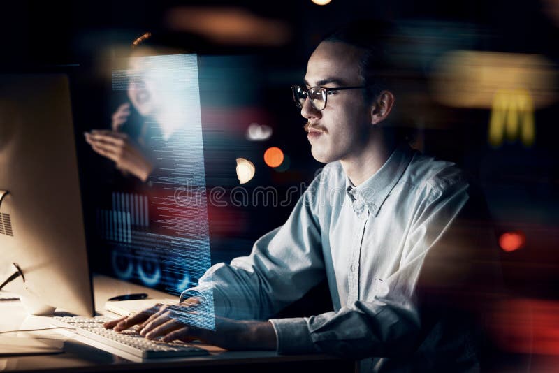 Programming Coding And Website With Man At Computer For Software 7428